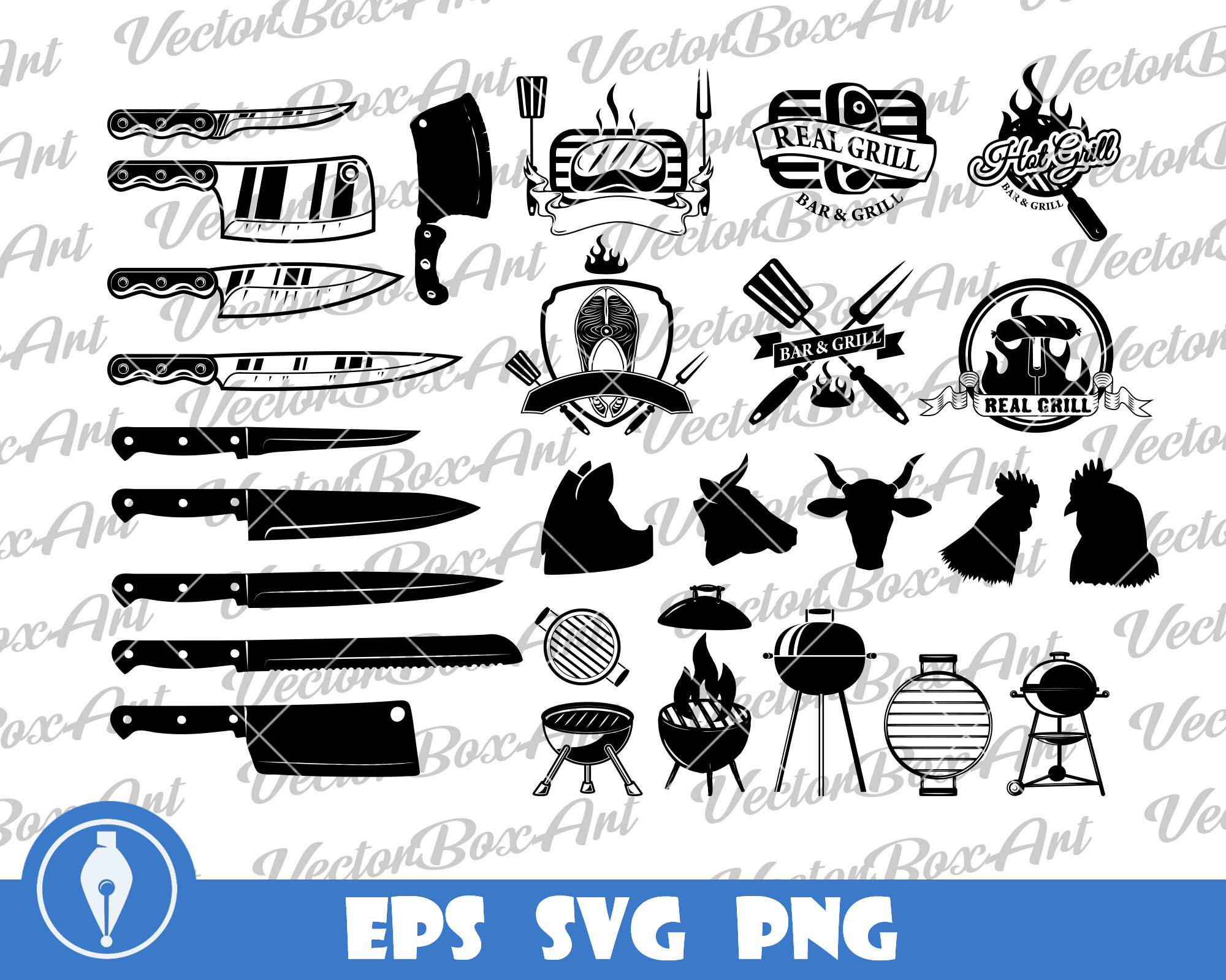 BBQ Svg, BBQ Clipart Bundle, Grill Png, Grill Clipart Png, Bbq Vector ...