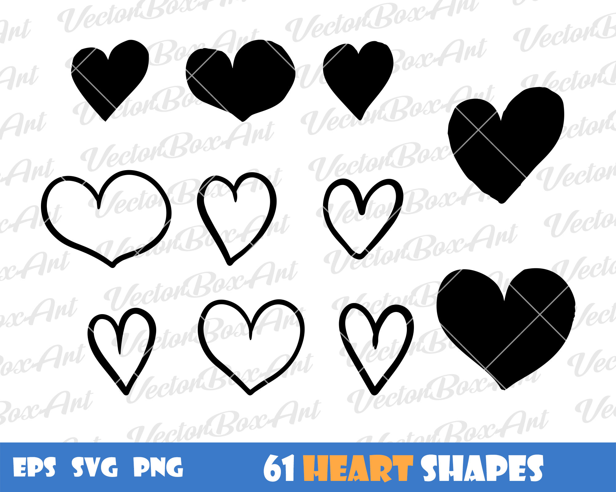 61 Heart Shapes, Heart Svg, Hand Drawn Heart Svg, Open Heart Svg ...