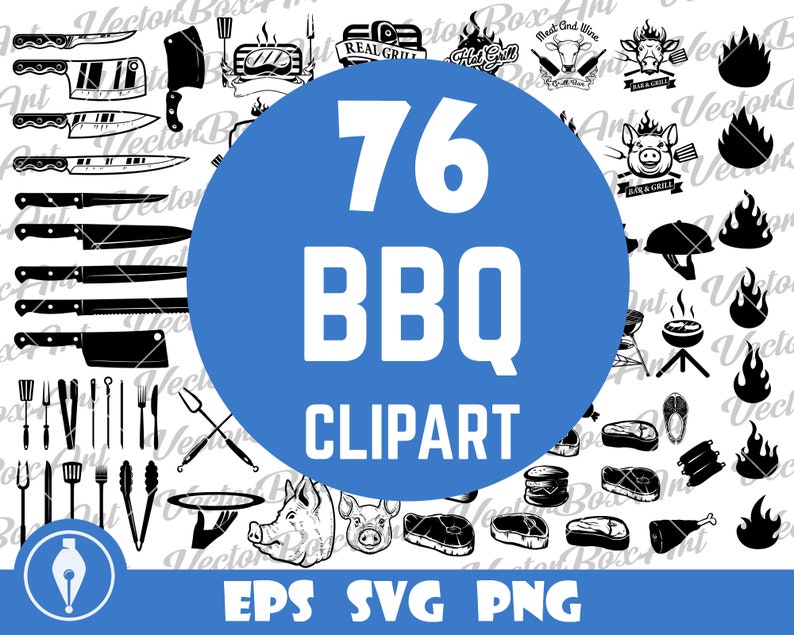 BBQ Svg, BBQ Clipart Bundle, Grill Png, Grill Clipart Png, Bbq Vector ...
