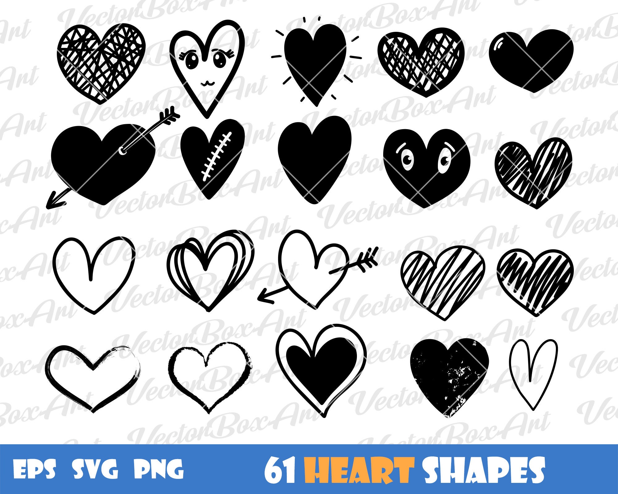 61 Heart Shapes, Heart Svg, Hand Drawn Heart Svg, Open Heart Svg ...