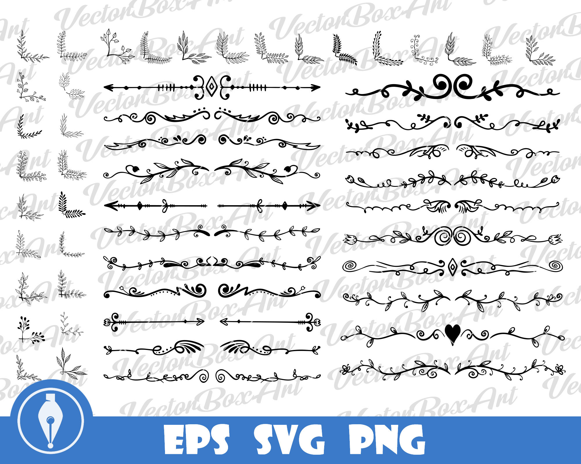 51 Floral Elements Bundle Svg, Floral SVG Files for Cricut Silhouette ...