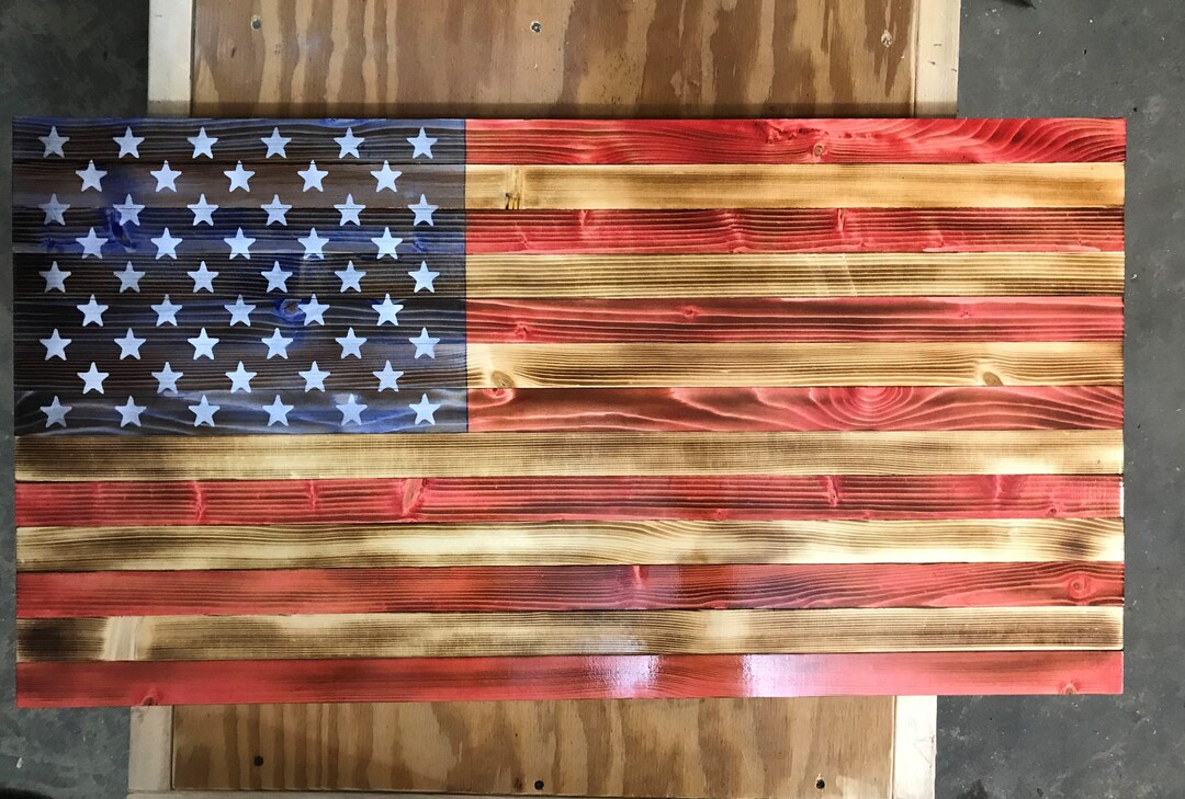 Handmade Wooden American Flag - Etsy
