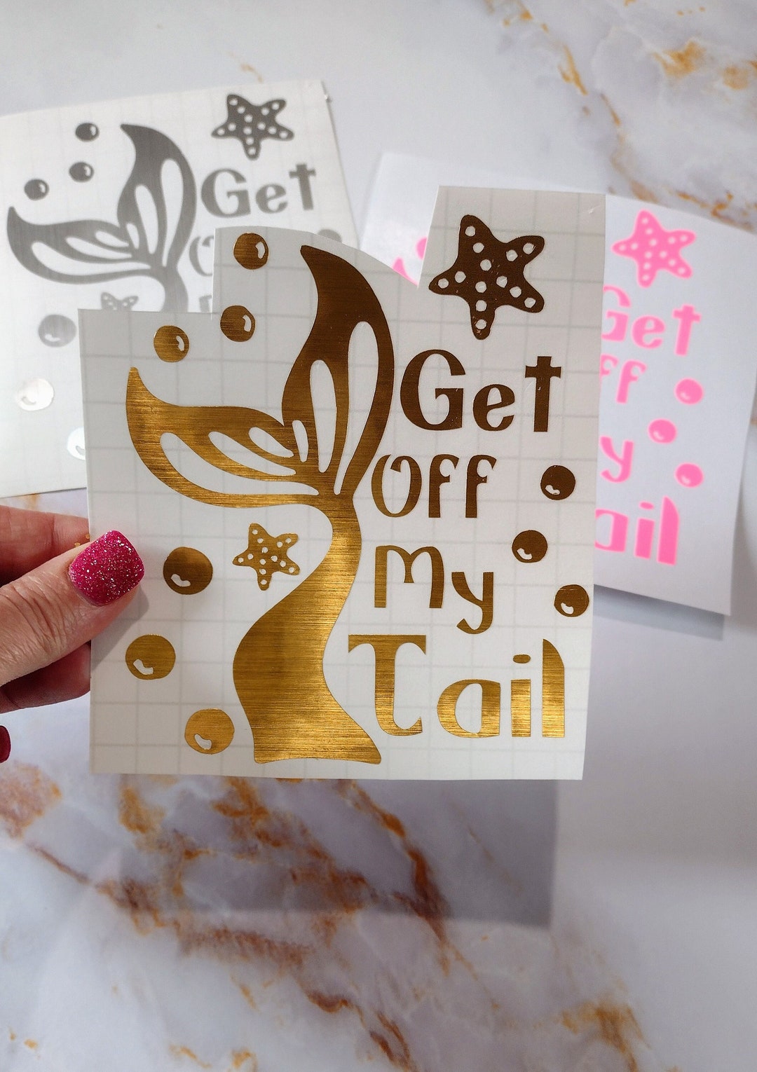 Get off My Tail Mermaid Tail Vinyl Car Decal Funny Mermaid Vinyl ...