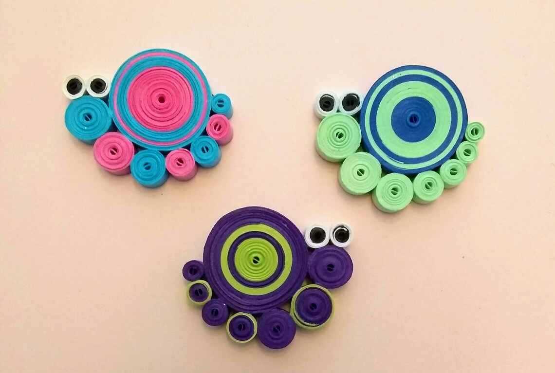 Paper Quilled Snail Magnets, Set of 3 - Etsy