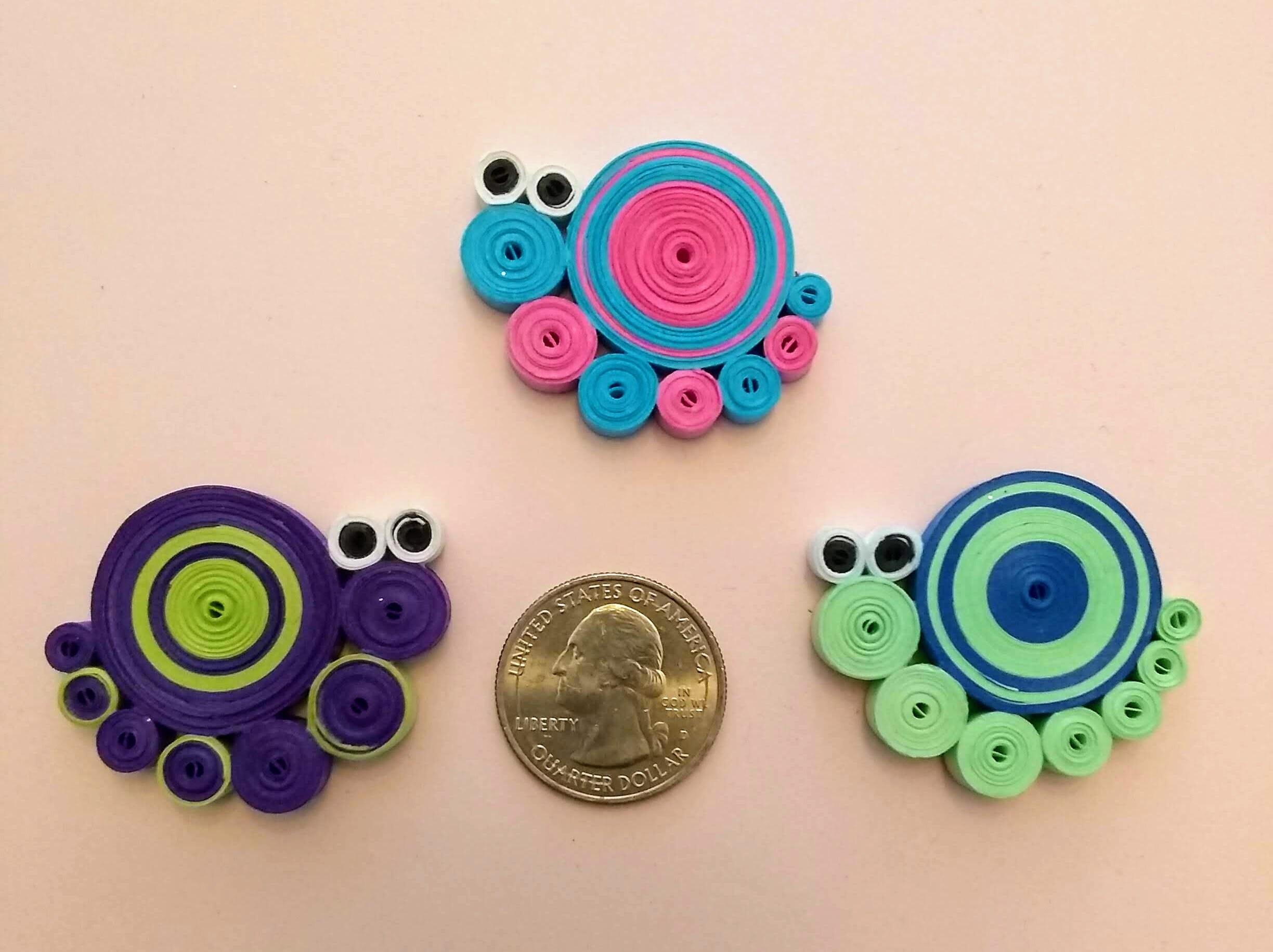 Paper Quilled Snail Magnets, Set of 3 - Etsy