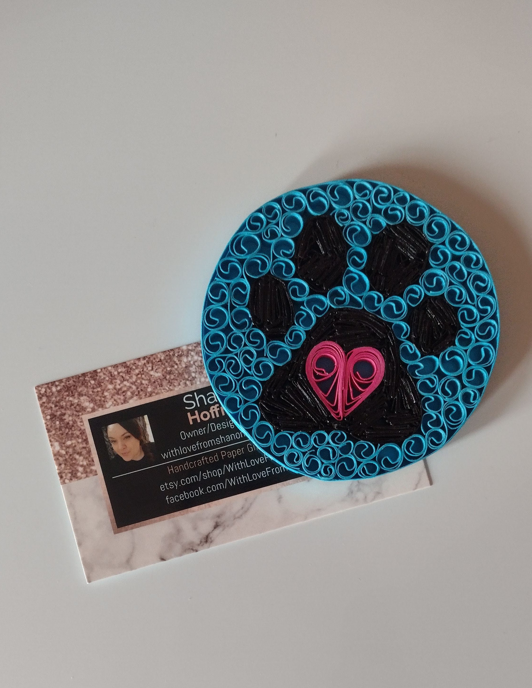 Dog Paw Magnet Handmade Paper Quilled Art Office or Fridge Decor ...