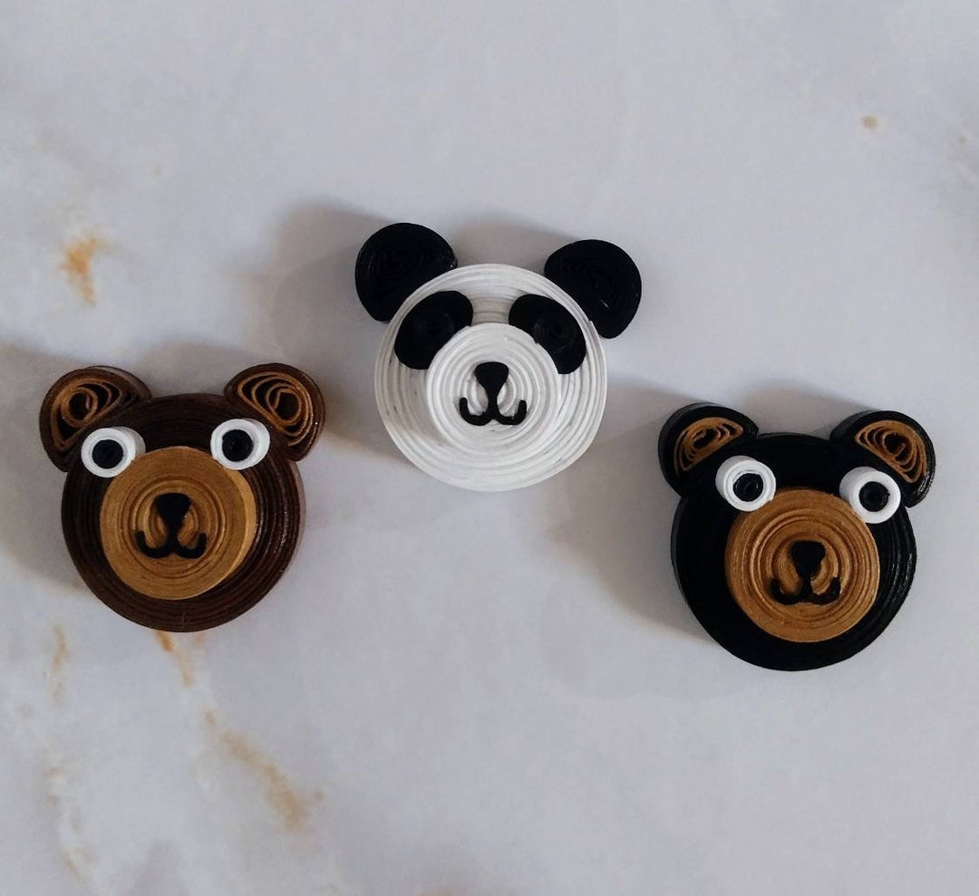 Paper Quilled Bear Magnets Set of 3 - Etsy