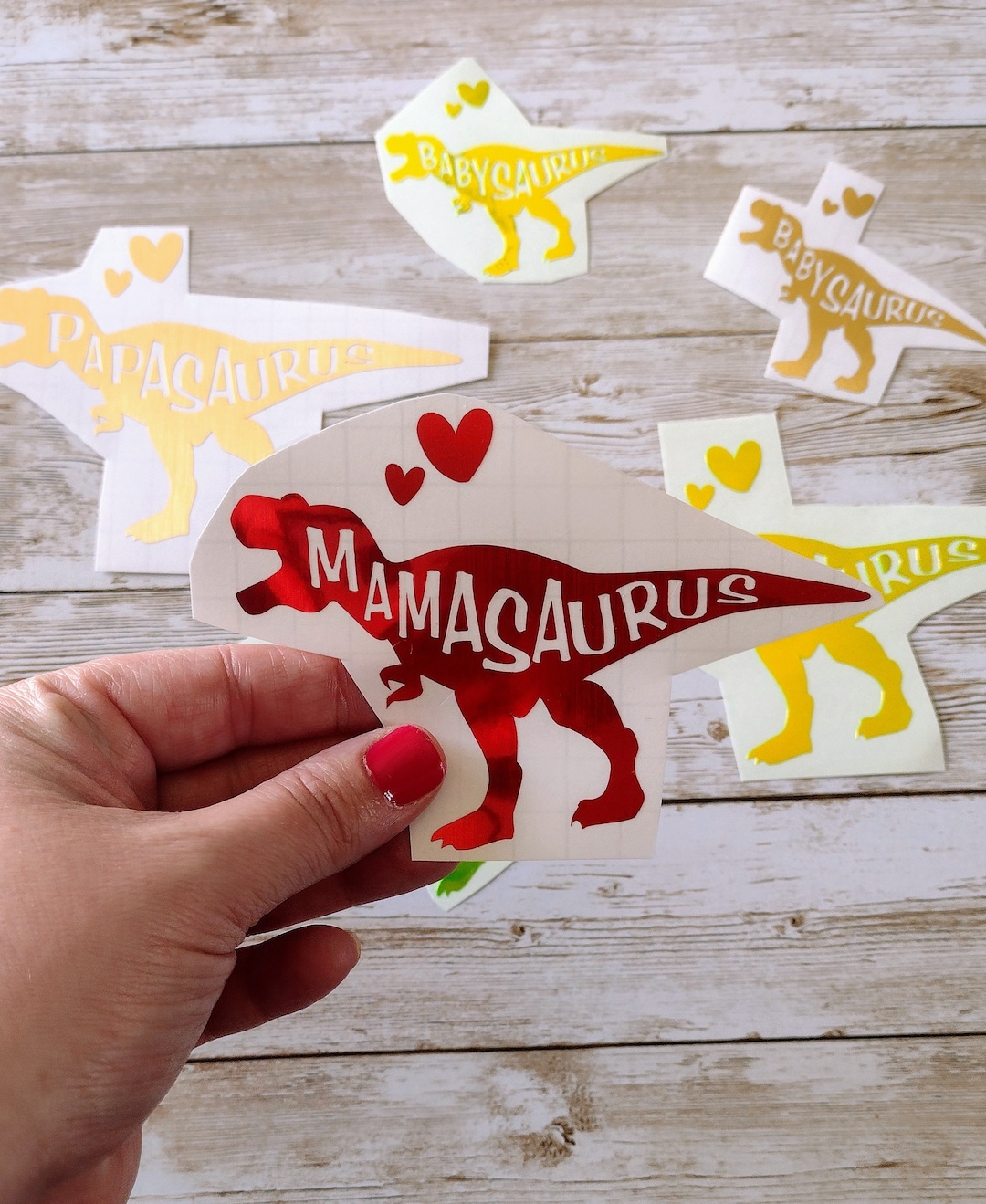 Mama Dinosaur, Papa Dinosaur, and Baby Dinosaur Vinyl Decal ...