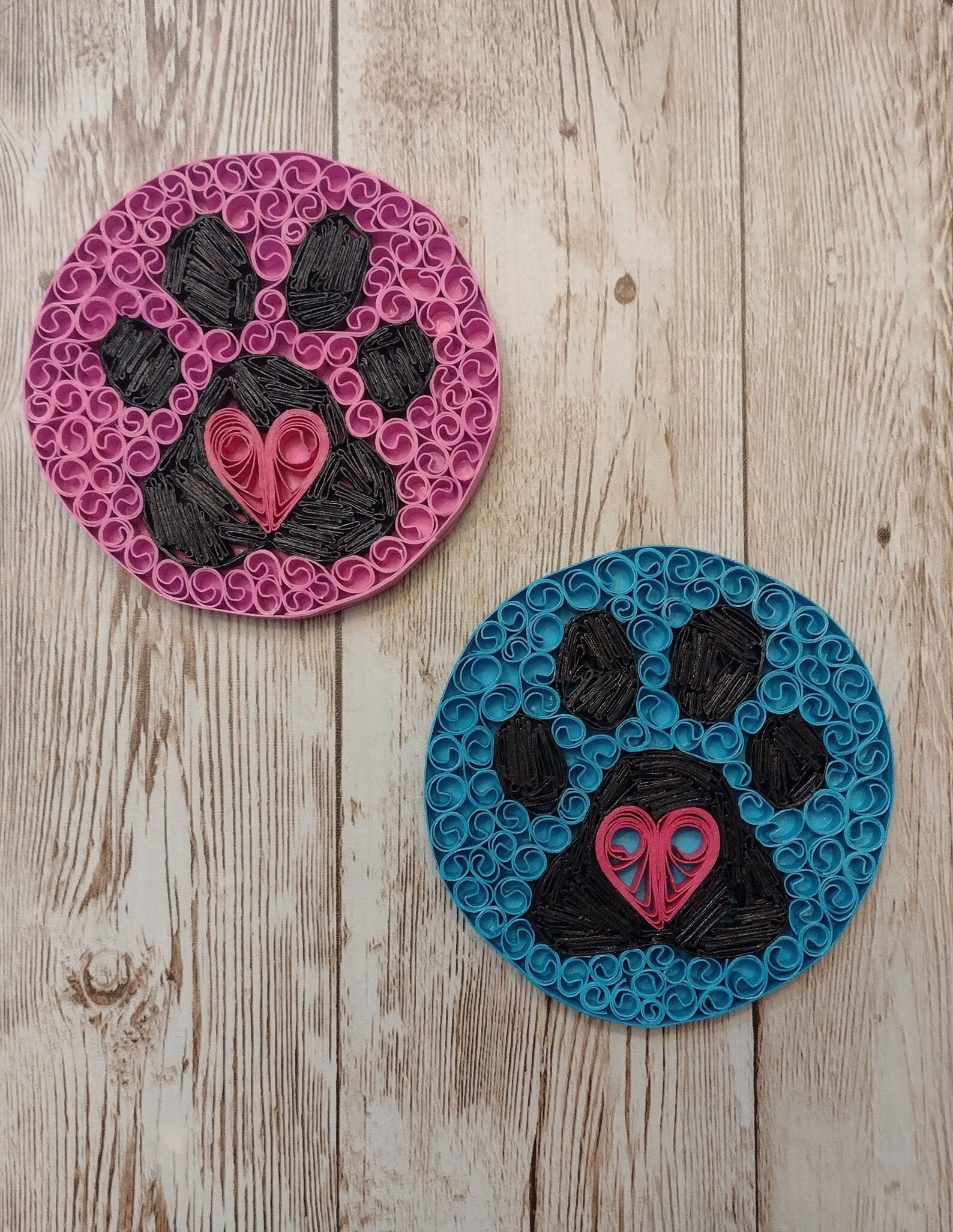 Dog Paw Magnet Handmade Paper Quilled Art Office or Fridge Decor ...