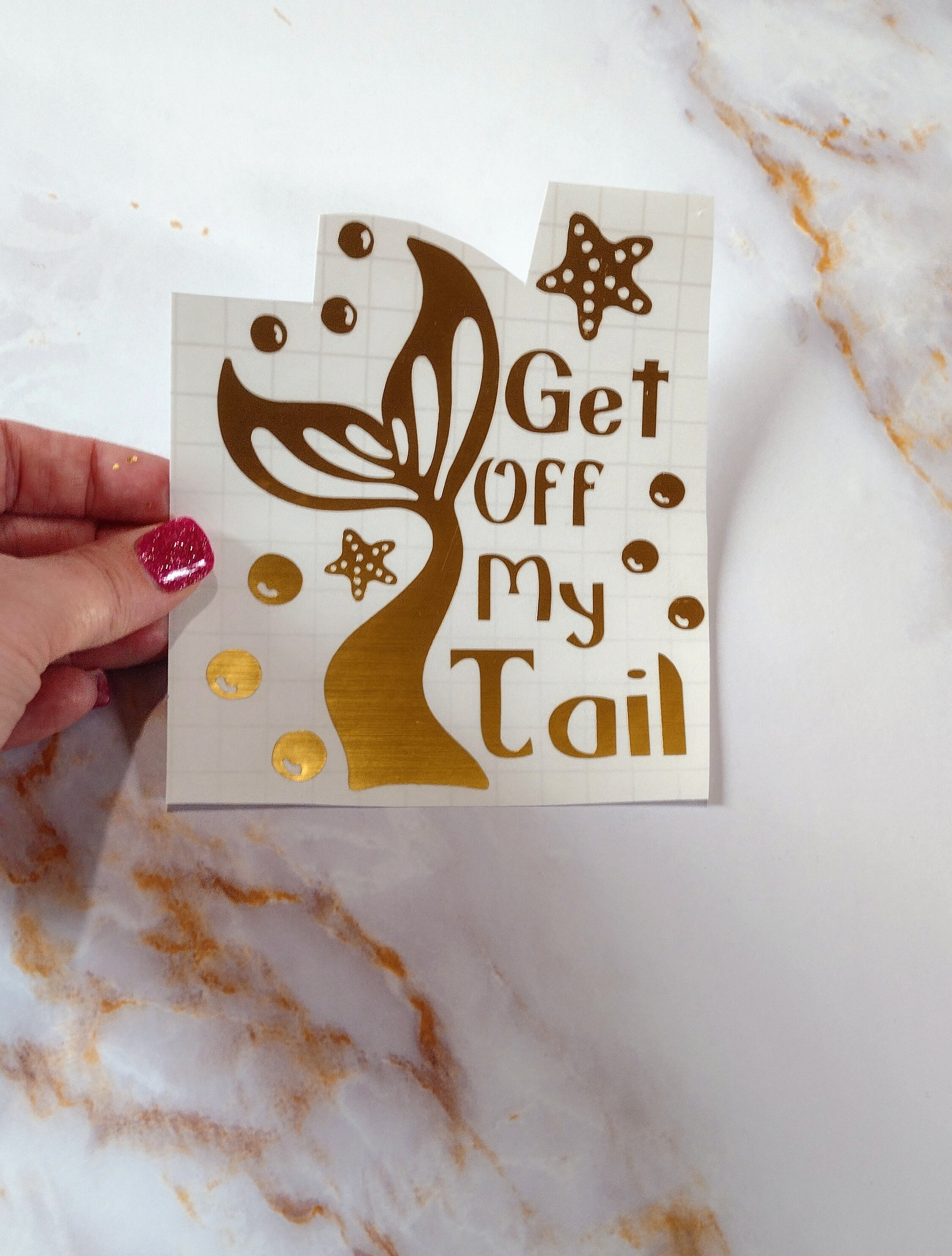 Get off My Tail Mermaid Tail Vinyl Car Decal Funny Mermaid Vinyl ...