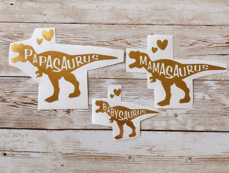 Mama Dinosaur, Papa Dinosaur, and Baby Dinosaur Vinyl Decal ...