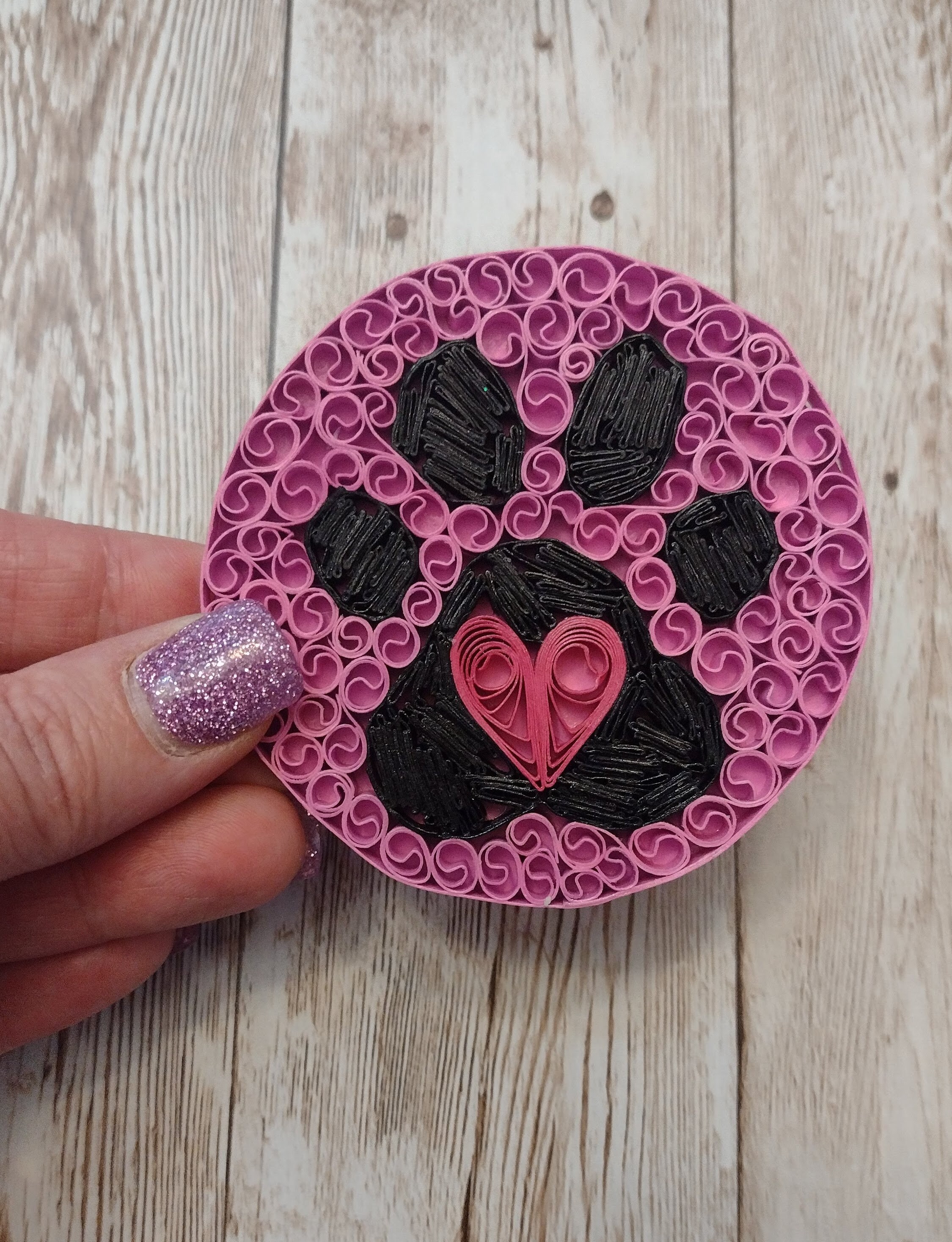 Dog Paw Magnet Handmade Paper Quilled Art Office or Fridge Decor ...
