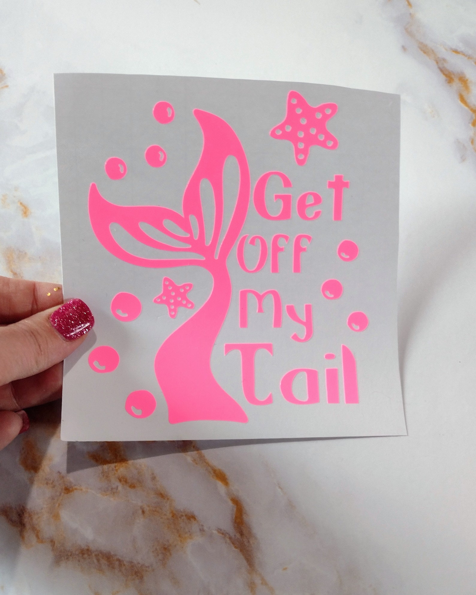 Get off My Tail Mermaid Tail Vinyl Car Decal Funny Mermaid Vinyl ...