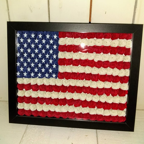 American Flag Shadow Box Frame - Etsy