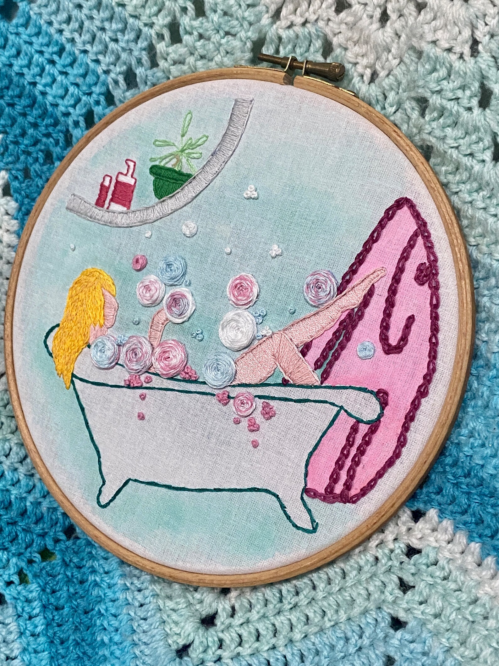 Bubble Bath, Hand Embroidery Pattern, Hand Stitching, Stitching Guide ...