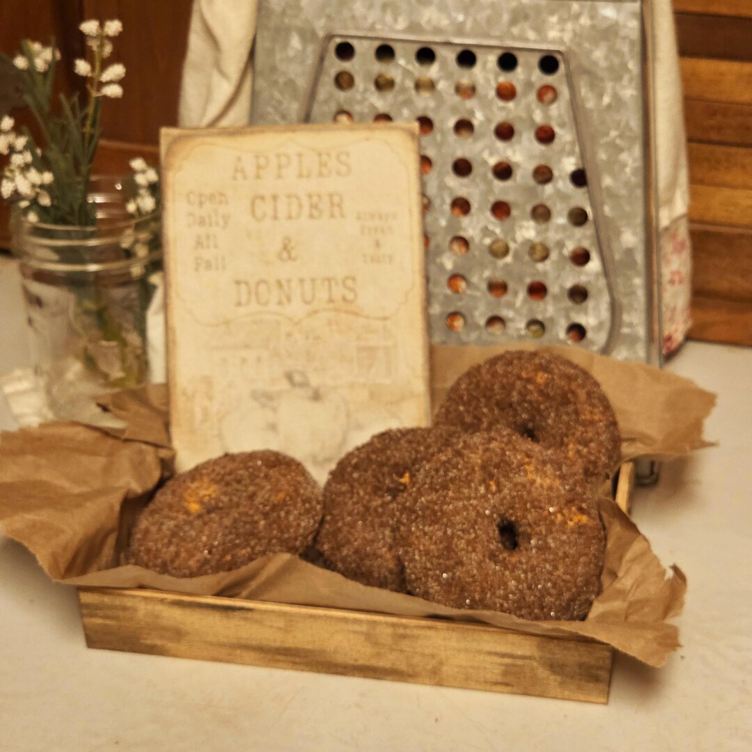 Rustic Faux Apple Cider Donut Display: Farmhouse Kitchen Decor - Etsy