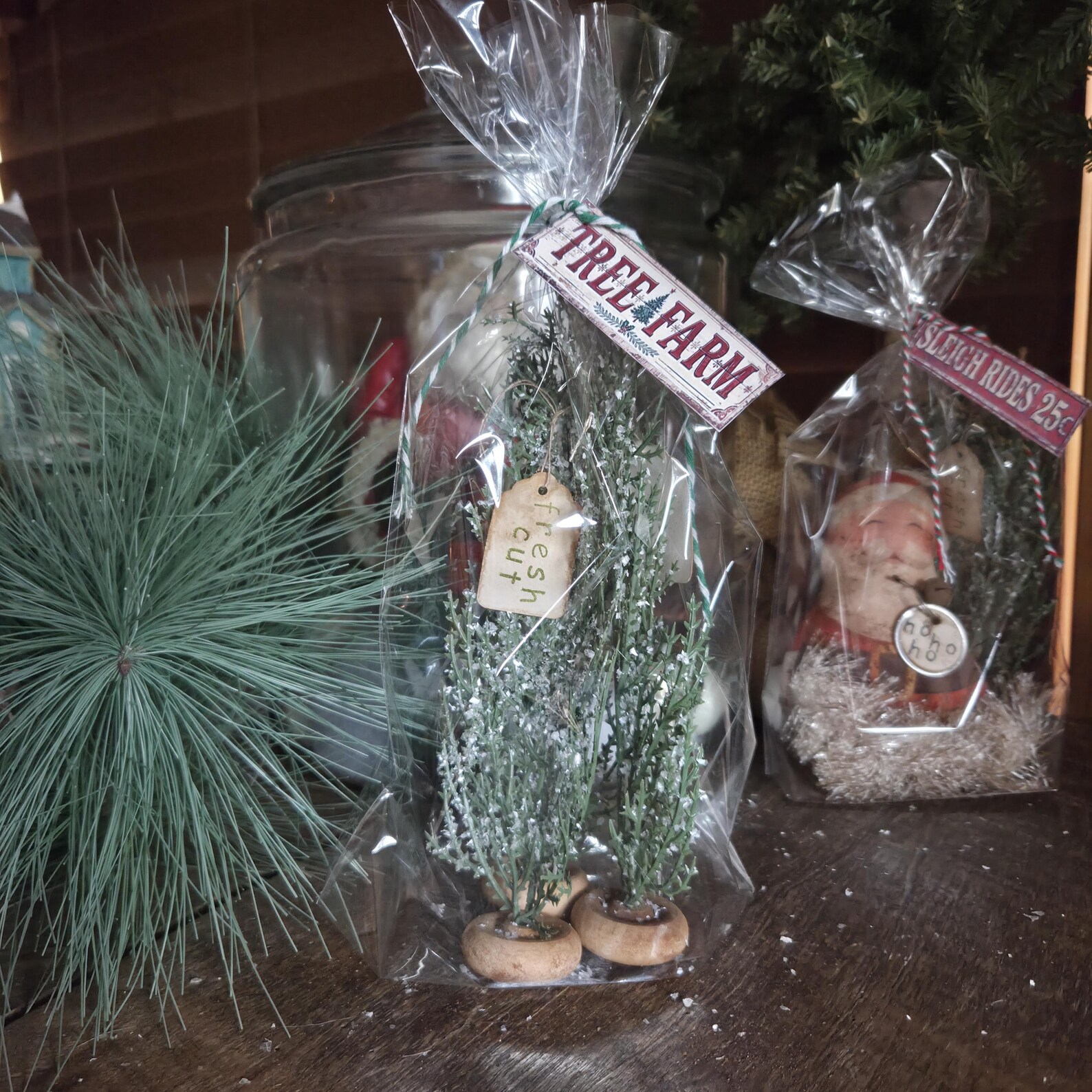 Primitive Snowy Pine Trees Set, Farmhouse Christmas Decor - Etsy