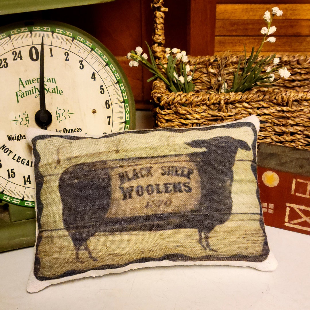 New Primitive Farmhouse Black Sheep Woolens Vintage Retro Inspired ...