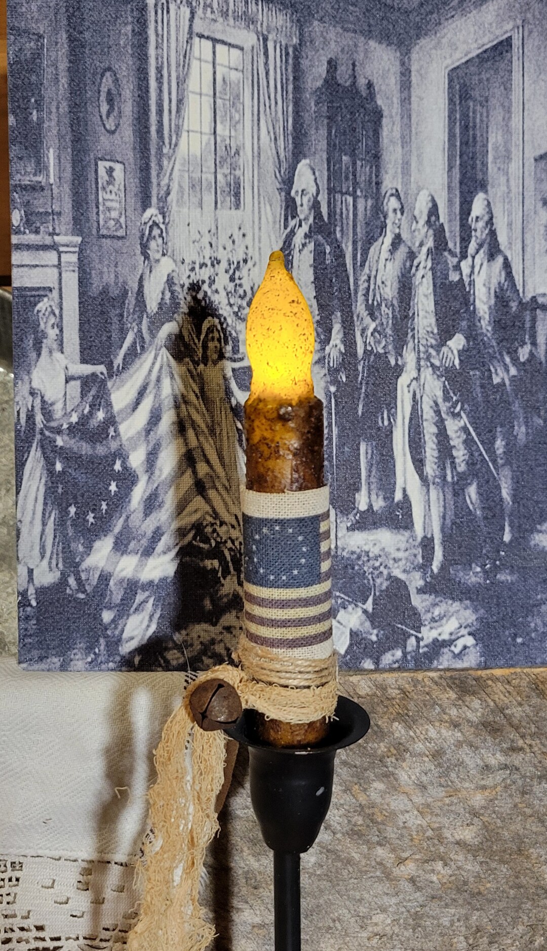 New Primitive Farmhouse LED Flameless Real Wax Decorative Tapered ...