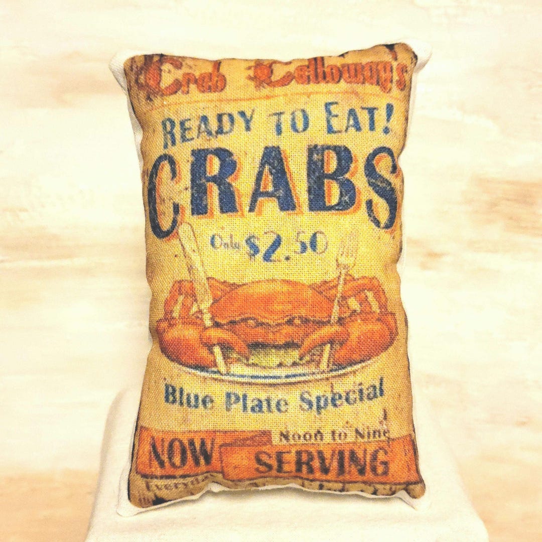 New Primitive Farmhouse Ready to Eat Crabs Vintage Retro Inspired ...