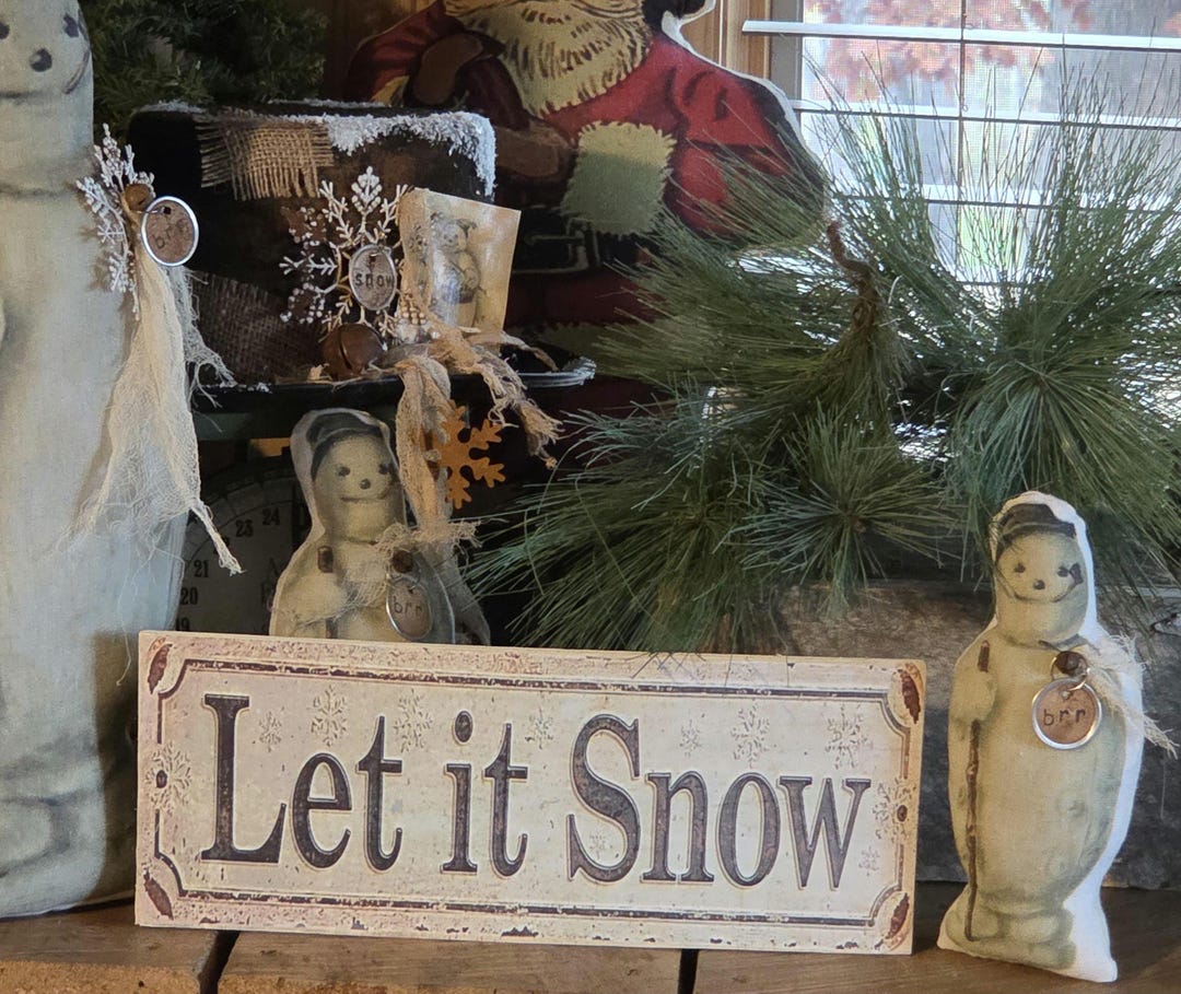 Handmade Let It Snow Wood Sign With Hand-applied Printed Cardstock ...