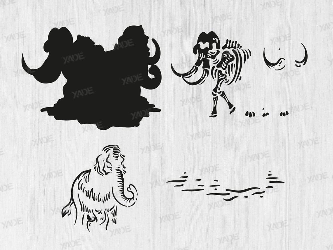Mammoth SVG layered file digital illustration digital | Etsy