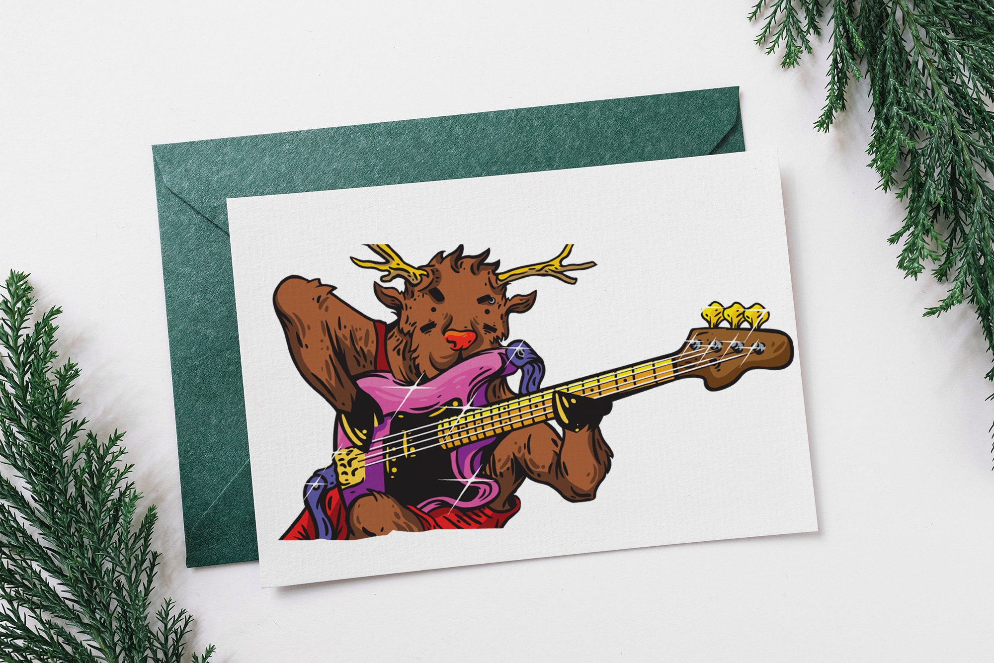 Christmas Rock Band Reindeer Clip Art, Christmas SVG File, Digital ...