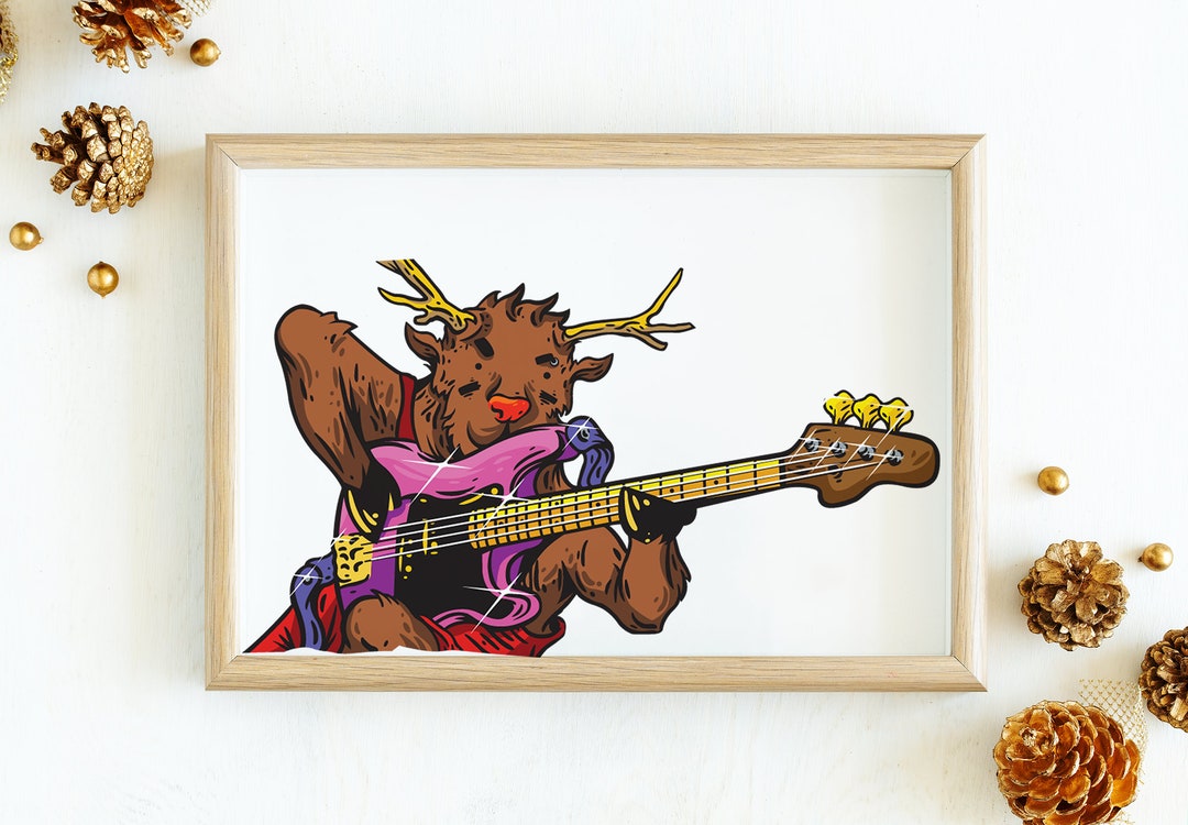 Christmas Rock Band Reindeer Clip Art, Christmas SVG File, Digital ...