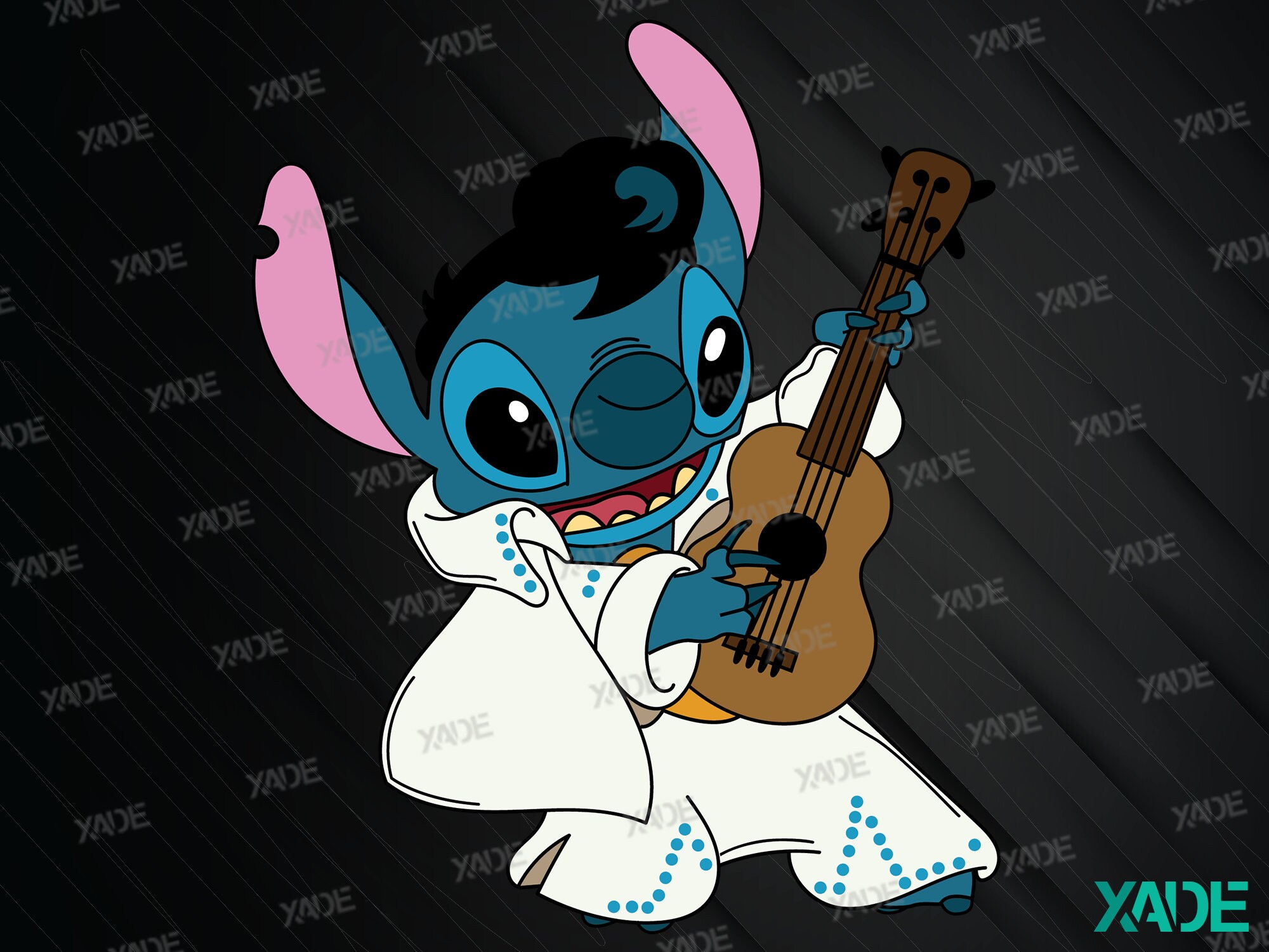 Elvis Stitch SVG Layered File Digital Illustration Digital - Etsy