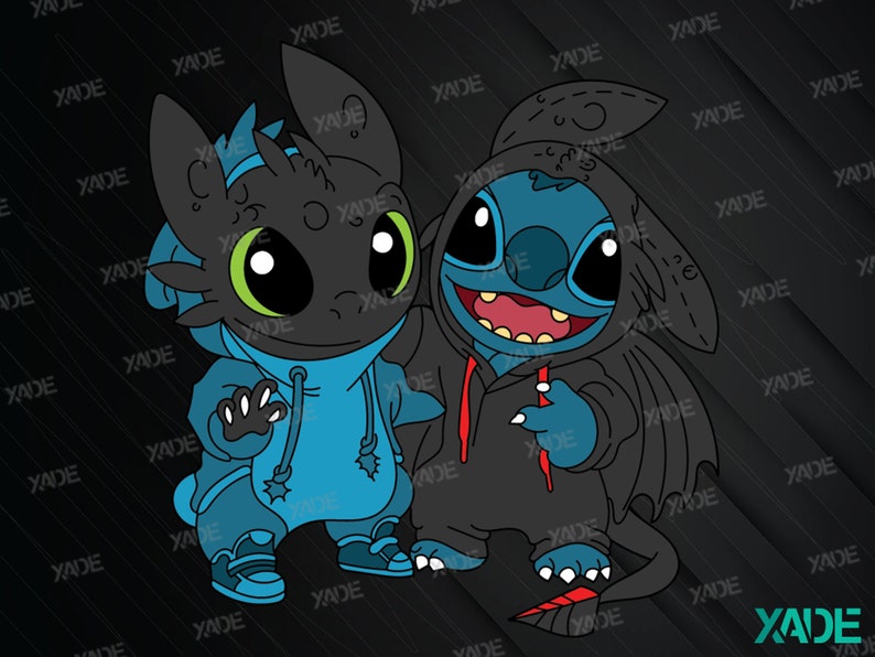 Stitch and Toothless SVG Layered File Digital Illustration, Digital ...