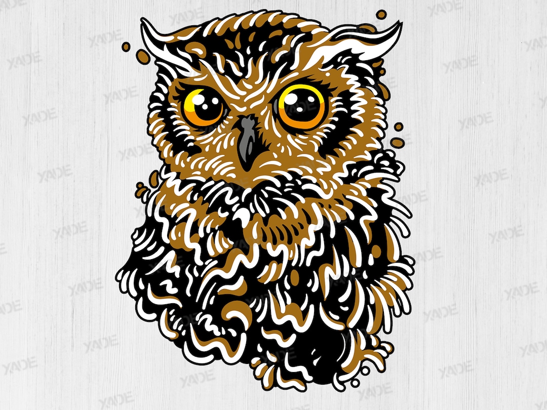 Owl SVG Layered File Digital Illustration, Digital Download Owl Svg ...