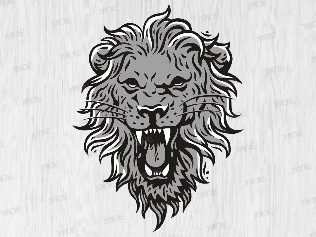 Lion SVG Layered File Digital Illustration, Digital Download Lion Head ...