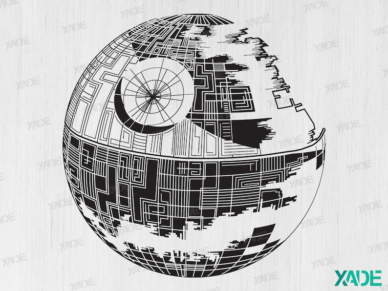 Death Star SVG Archivos Ilustración Digital, Descarga Digital Diseño ...