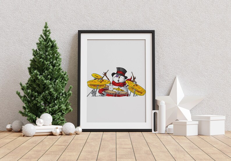 Christmas Rock Band Snowman Clip Art, Christmas SVG File, Digital ...