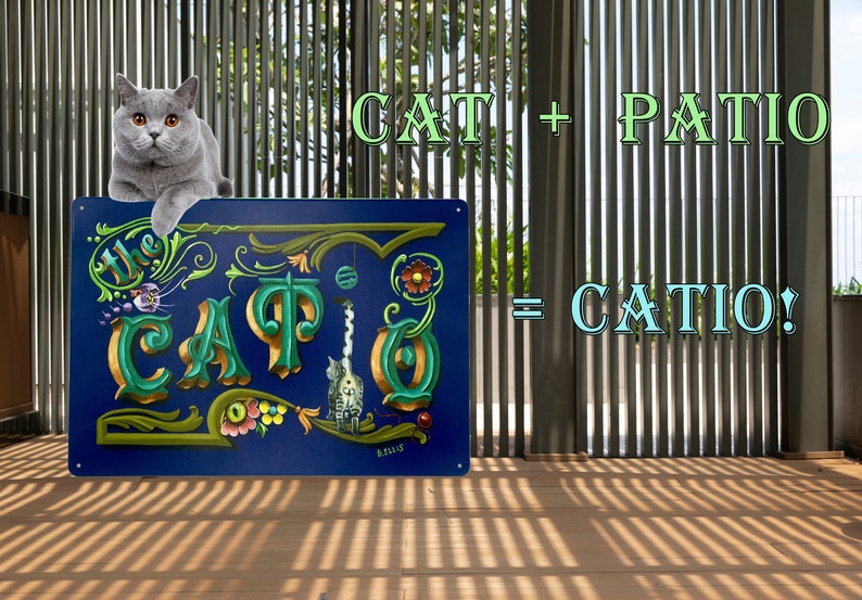 Catio Signs Hand Paint Metal Sign Perfect Gift for Crazy Cat - Etsy