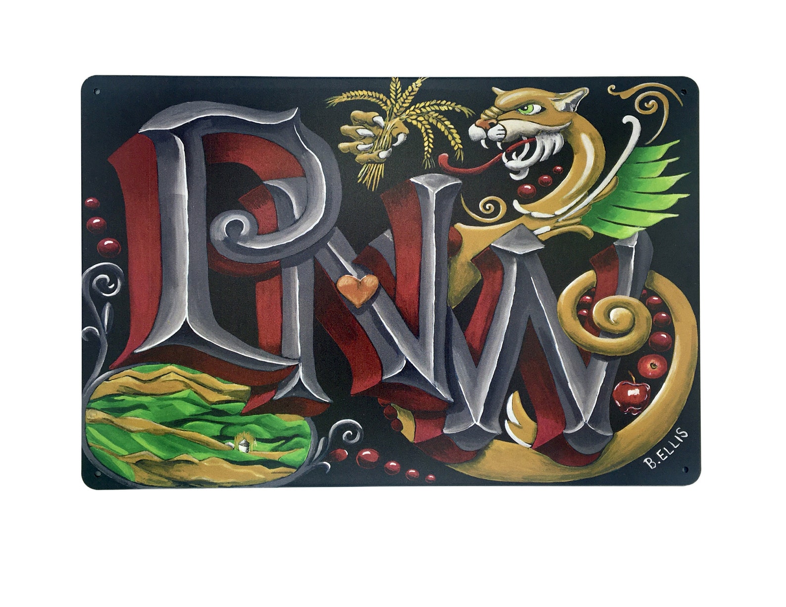 COUGAR PNW Hand Painting Metal Sign for Gift for Her Gift for - Etsy