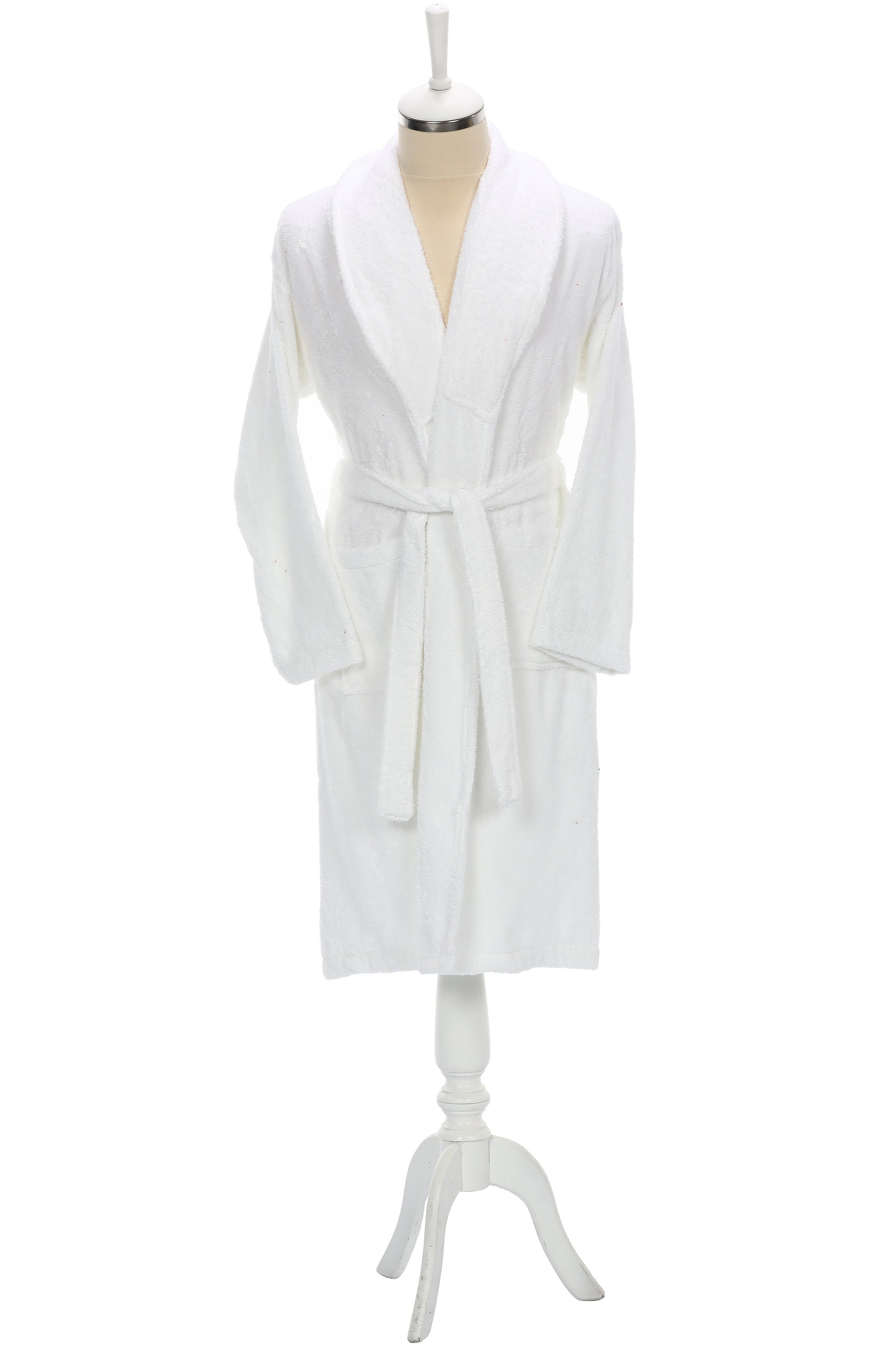 Luxury 100% Cotton Terry Towelling Shawl Collar Bathrobe Dressing Gown ...