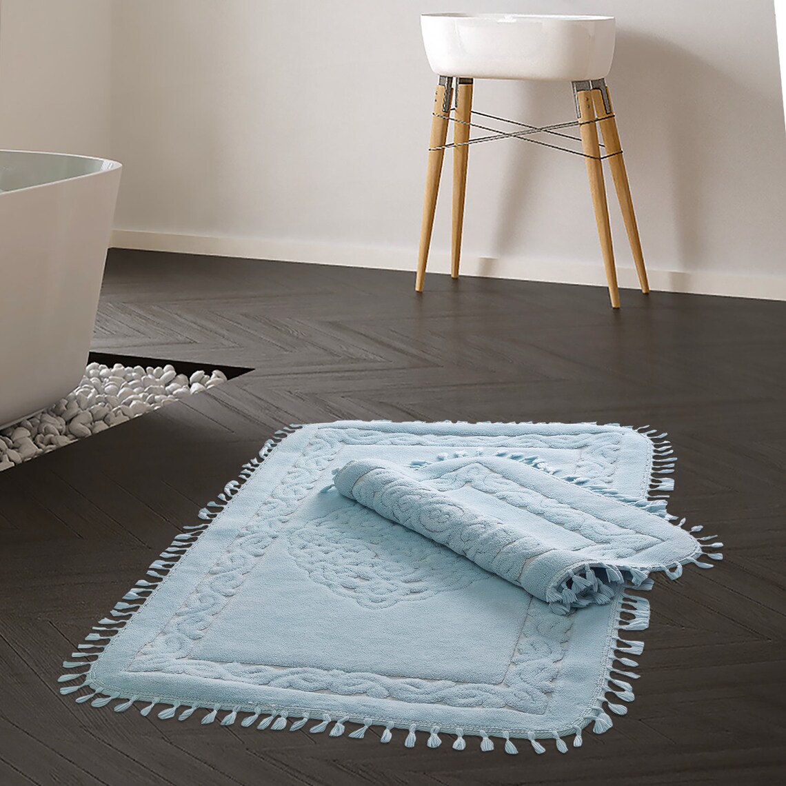 Bath Mats 100% Cotton Bathroom Mat Set of 260x10060x50 - Etsy UK