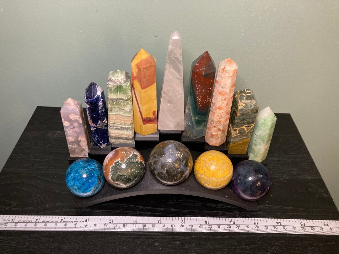 Custom Crystal Sphere and Tower Stand Bundle - Etsy