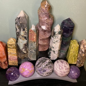 Custom Crystal Sphere and Tower Stand Bundle - Etsy