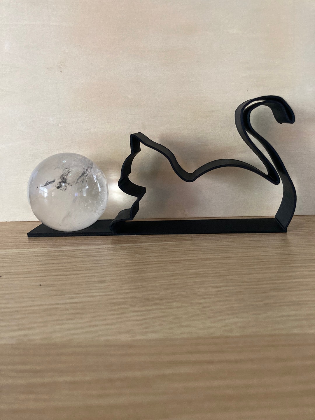 Cat Shaped Crystal Sphere Holder - Etsy