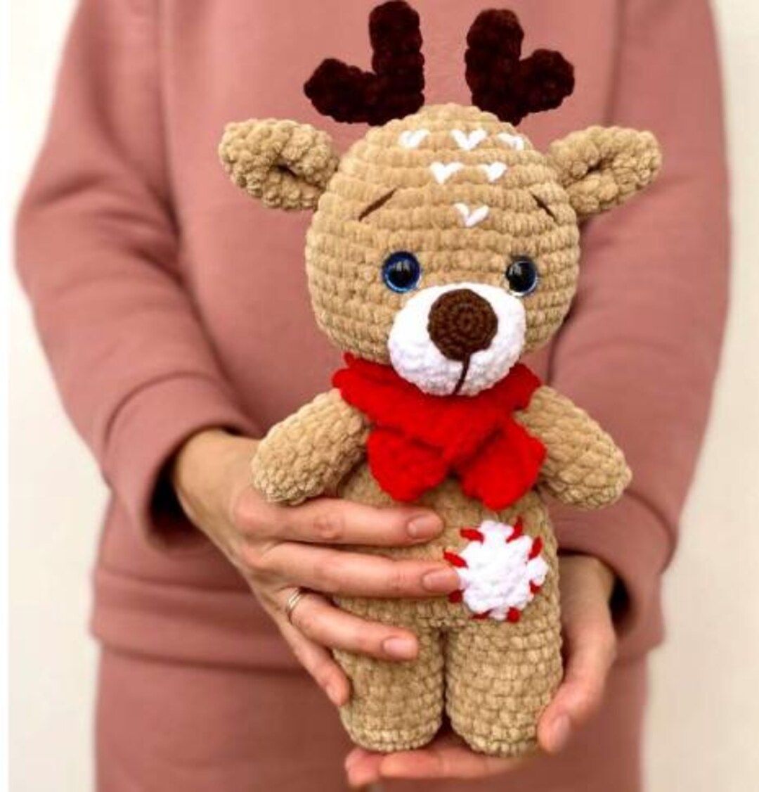 Christmas Deer Crochet Pattern Christmas New Year Reindeer Rudolph Cute ...