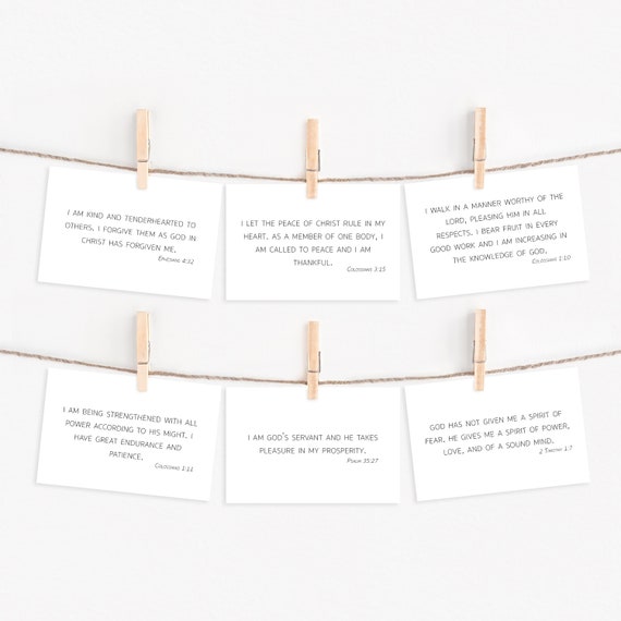 Pack of 25 Biblical Declaration Cards / Bible Verse Cards / - Etsy