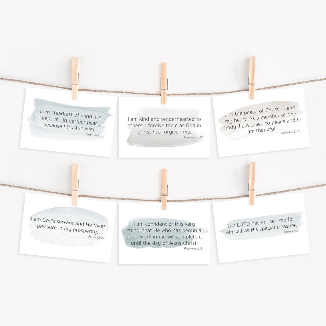 Pack of 25 Biblical Declaration Cards / Bible Verse Cards / Bible Verse ...