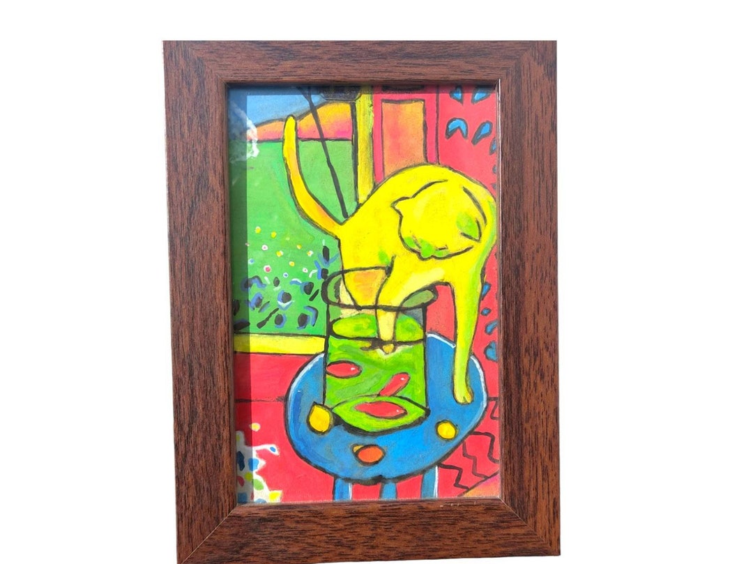 Henri matisse cat goldfish art cartel retro estilo matisse - Etsy España