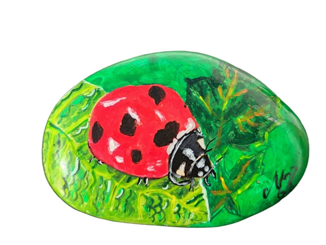 Ladybug Rocks Decorative Stone Ladybug Decor Good Luck - Etsy