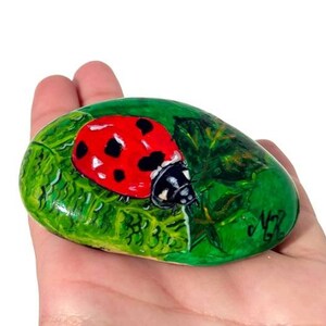 Ladybug Rocks Decorative Stone Ladybug Decor Good Luck - Etsy