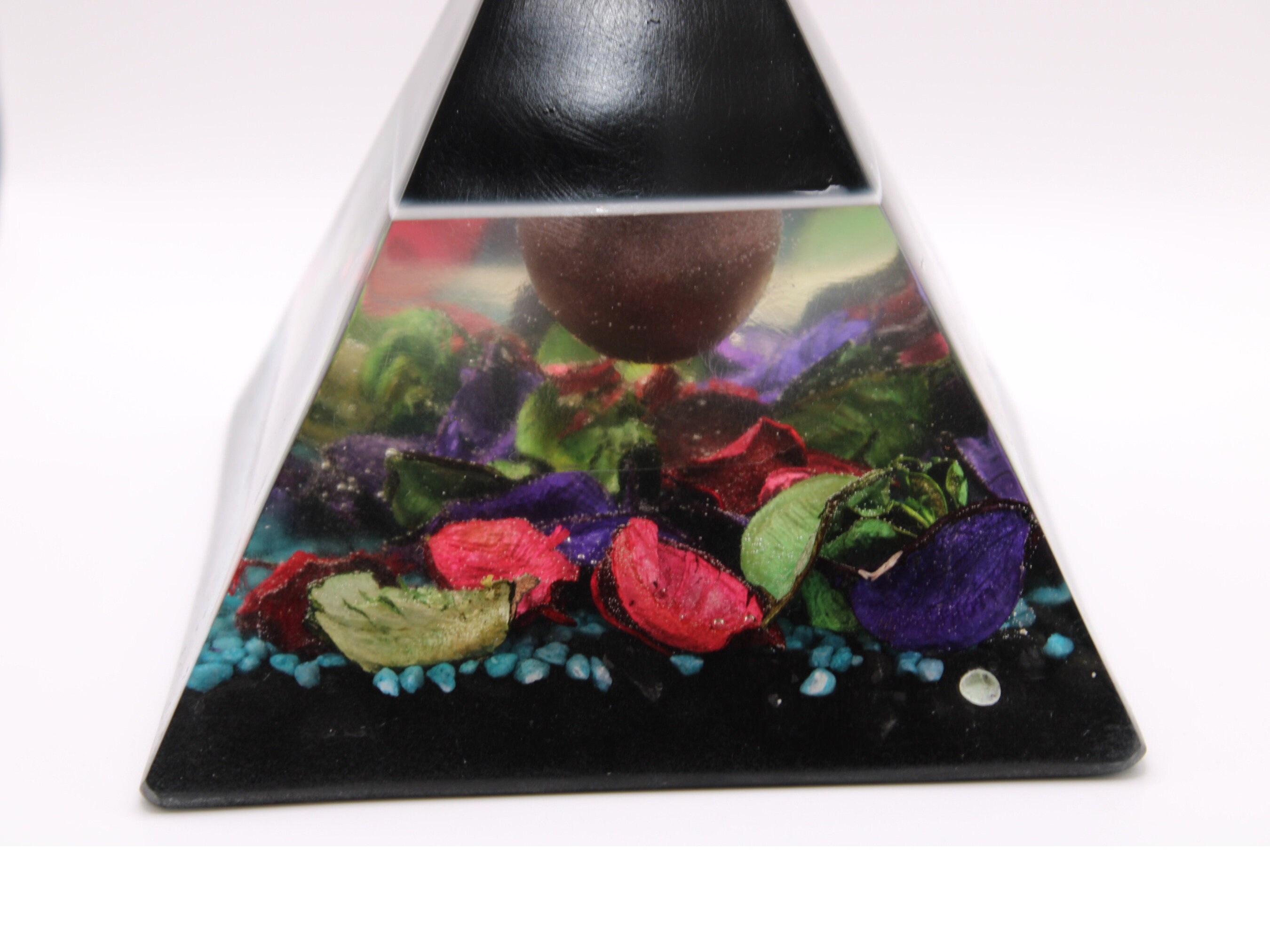 Handcrafted Large Resin Pyramid With Dried Flowers, Unique Home Decor ...