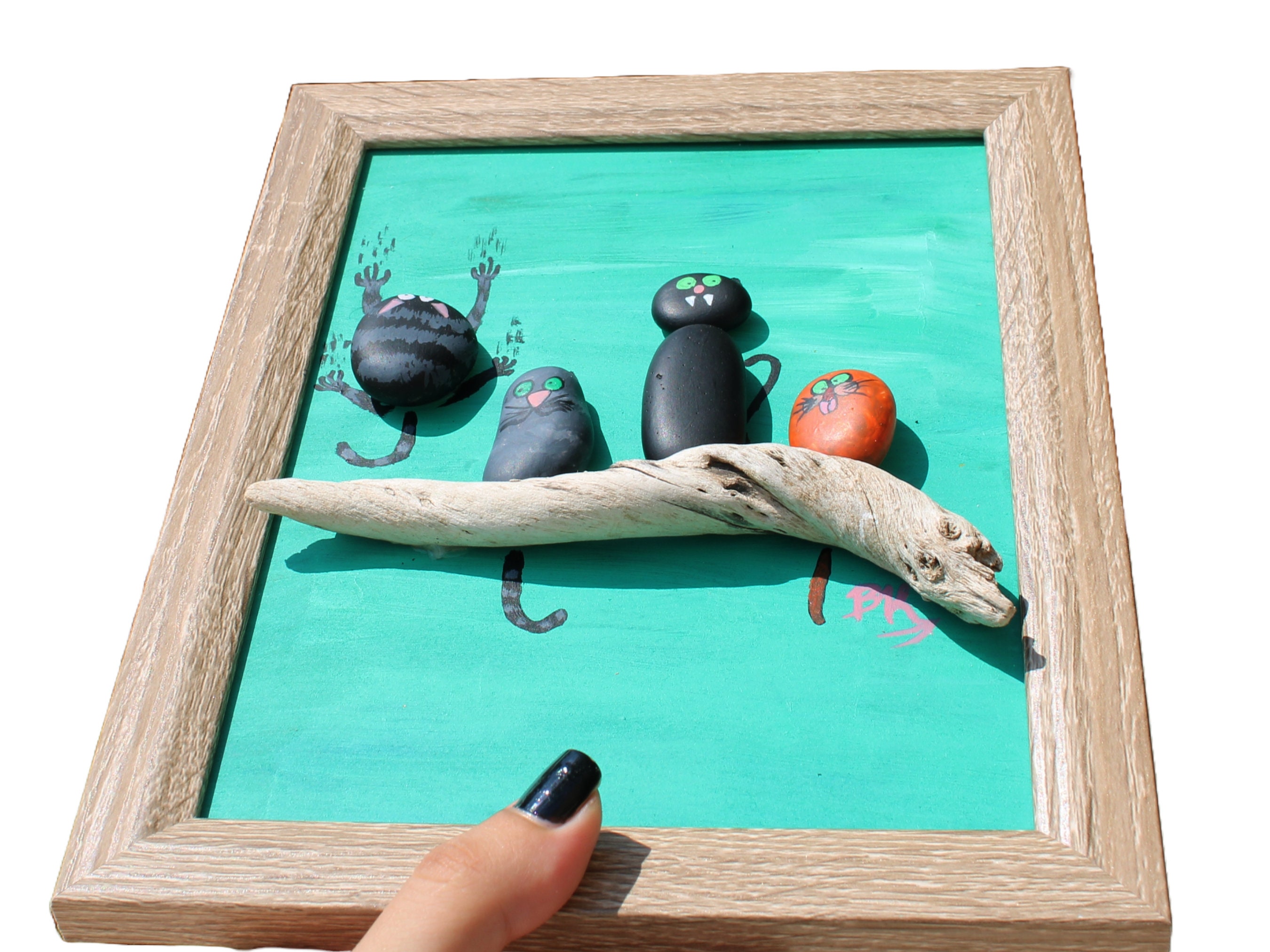 Funny Cats Pebble Art Handcrafted Cat Lover's Gift - Etsy