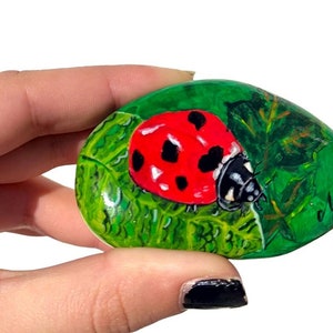 Ladybug Rocks Decorative Stone Ladybug Decor Good Luck - Etsy